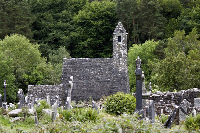 Monastery Glendalough in Ireland Stock Photo - Image of kevin, churches ...