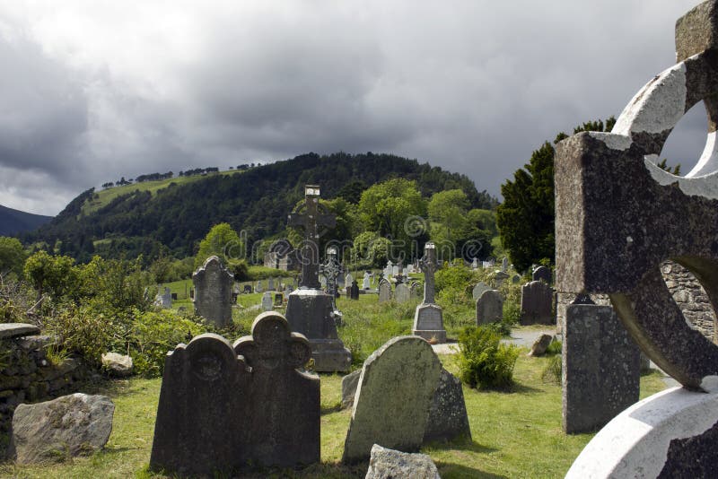 Monastery Glendalough in Ireland Stock Photo - Image of historic, monk ...