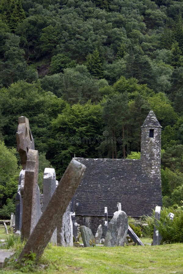 Monastery Glendalough in Ireland Stock Photo - Image of ancient, cross ...
