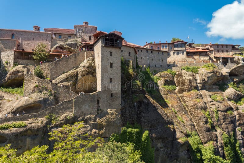 Monastery of Great Meteoron Located at Meteora, Greece Stock Image ...