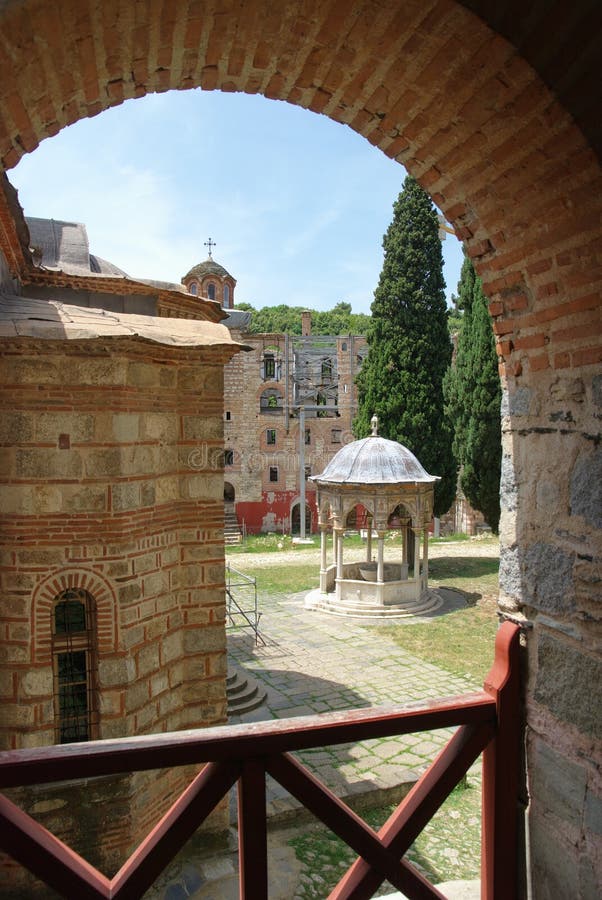 Monastery Hilandar, Holy Mount Athos Stock Photo - Image of halkidiki ...