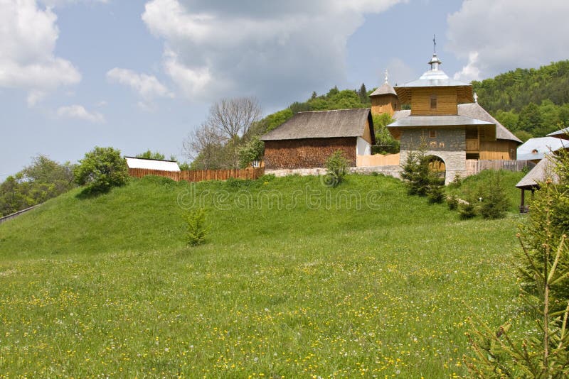 Monastery on hill stock image. Image of forest, orthodox - 5451275