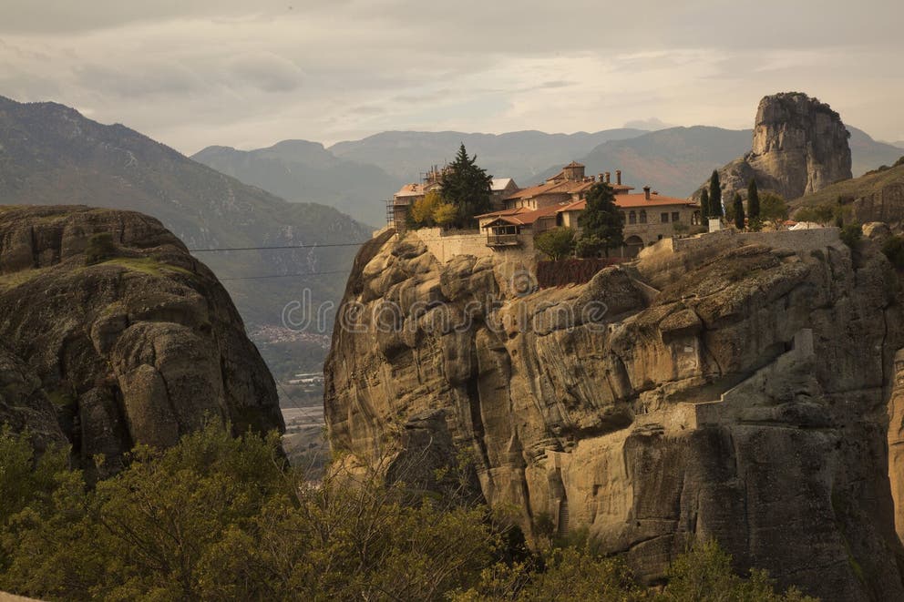 The Monastery of the Holy Trinity, Meteora, Greece. Editorial Stock ...