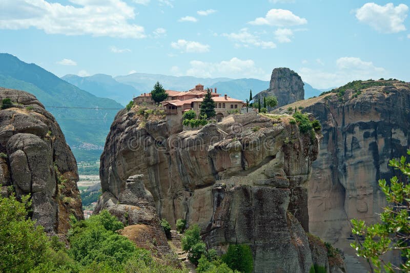 The Monastery of the Holy Trinity, Meteora, Greece Stock Photo - Image ...