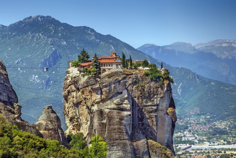Monastery of the Holy Trinity, Meteora, Greece Stock Image - Image of ...