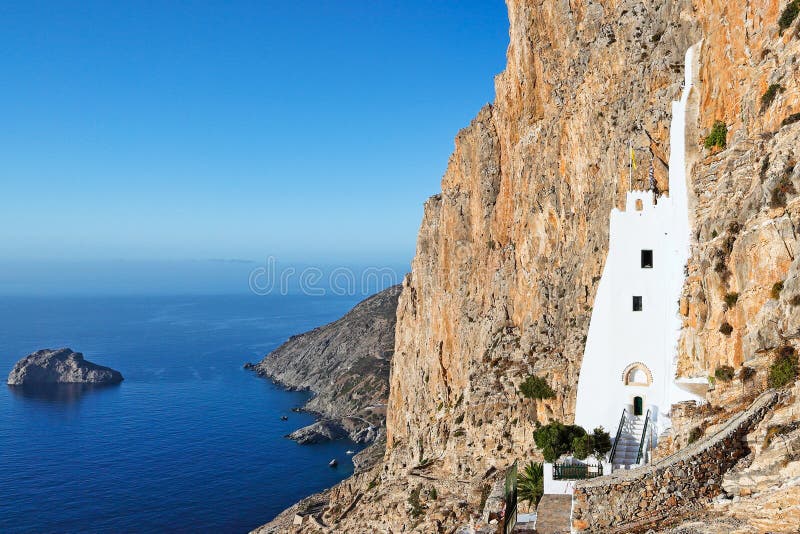 The Monastery of Hozoviotissa in Amorgos, Greece Stock Photo - Image of ...