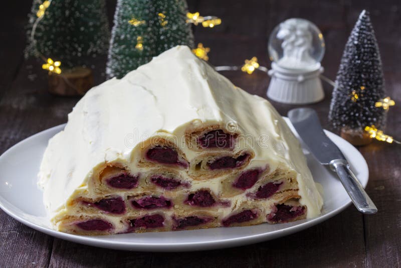 Monastery Hut, a Popular Soviet Cake with Cherry Filling and Sour Cream ...