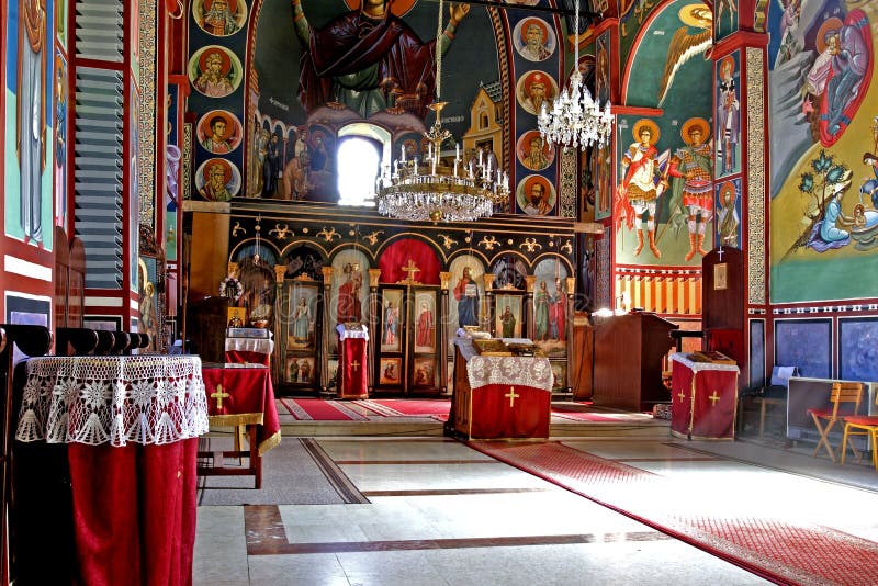 Inside Agios Nikolaos Monastery,Meteora,Greece Stock Image - Image of ...