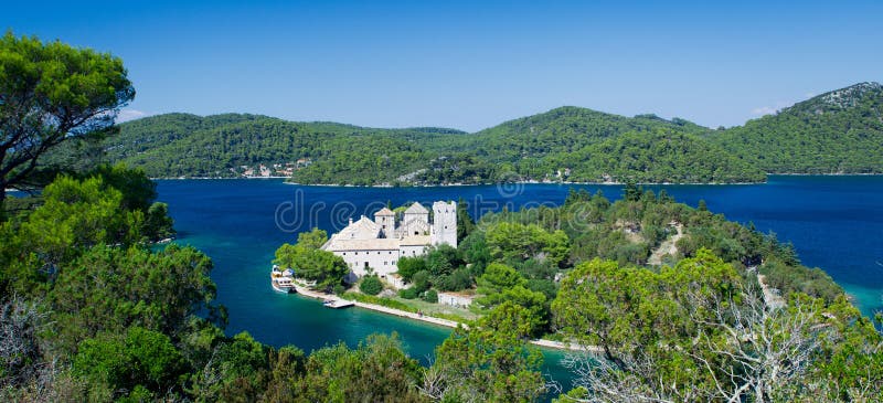 Monastery at Island Mljet in Croatia Stock Photo - Image of ...