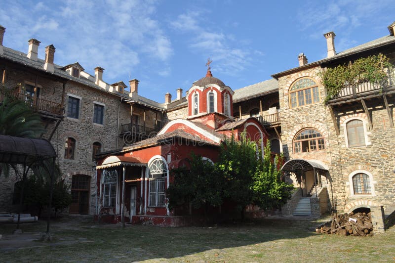 The Monastery of Iviron is a Monastery Built on Mount Athos Stock Photo ...