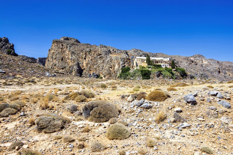 Monastery of Kapsa at East Crete Island in Greece Stock Photo - Image ...