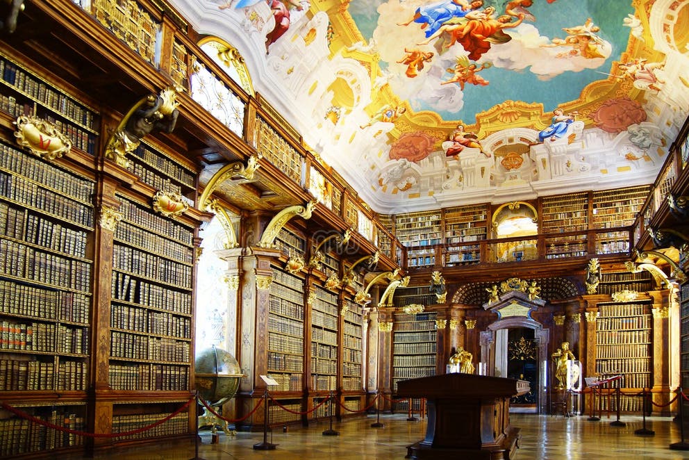 Monastery Library in Melk Abbey Stock Image - Image of angel, luxury ...