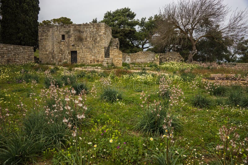 Monastery on Mount Filerimos, Rhodes, Greece Stock Image - Image of ...