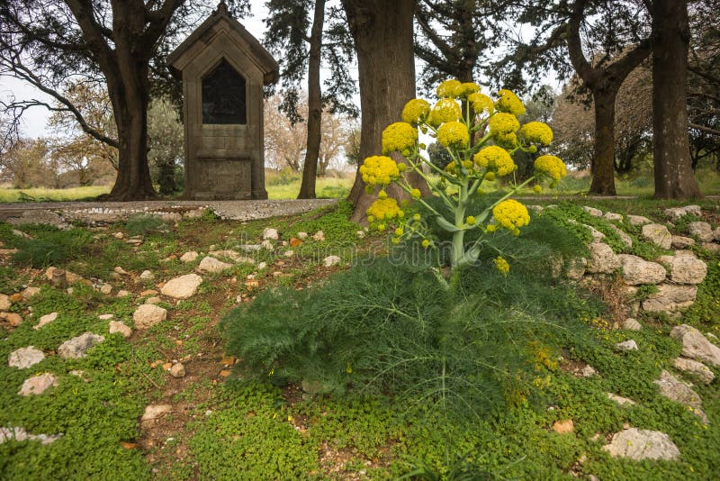 Monastery on Mount Filerimos, Rhodes, Greece Stock Image - Image of ...