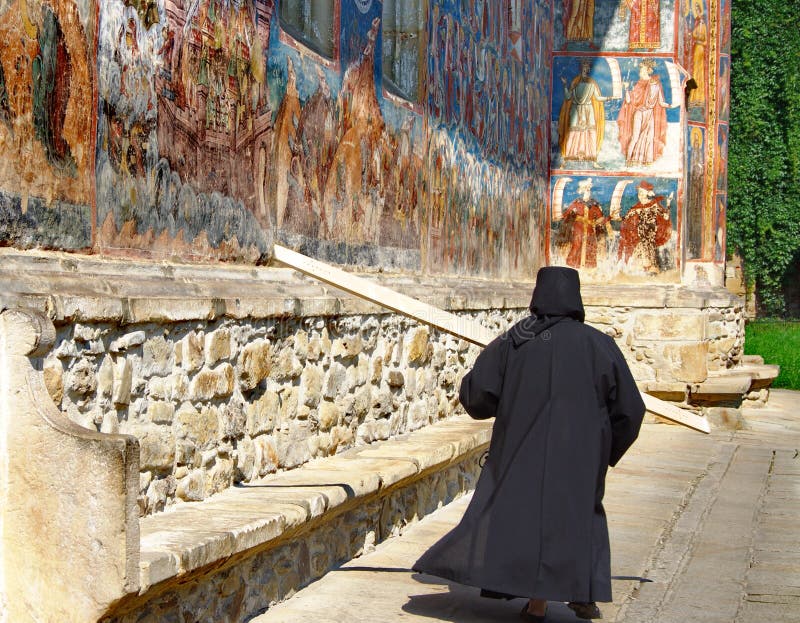 Monastery and a nun stock image. Image of church, paint - 8696015