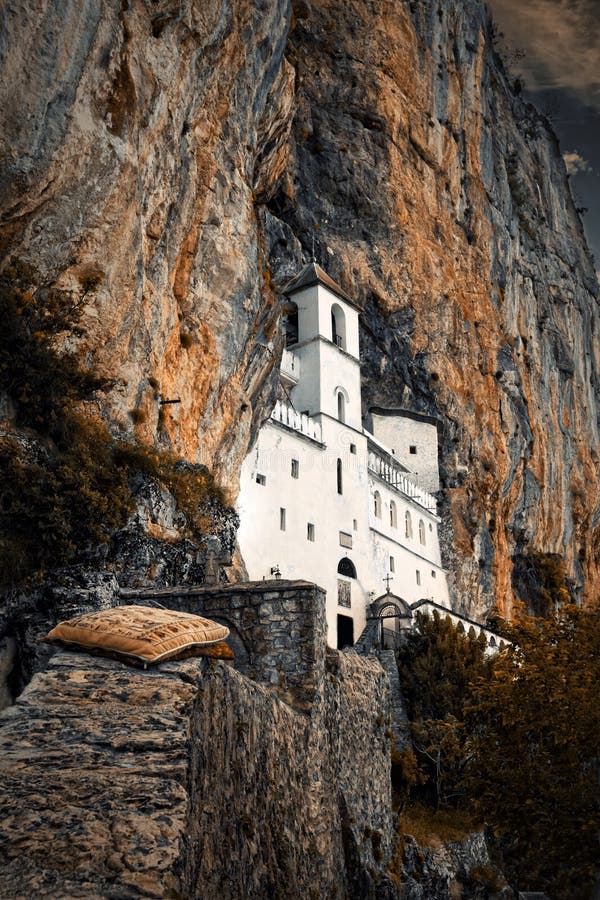 The Monastery of Ostrog stock image. Image of sepia, montenegro - 15737125