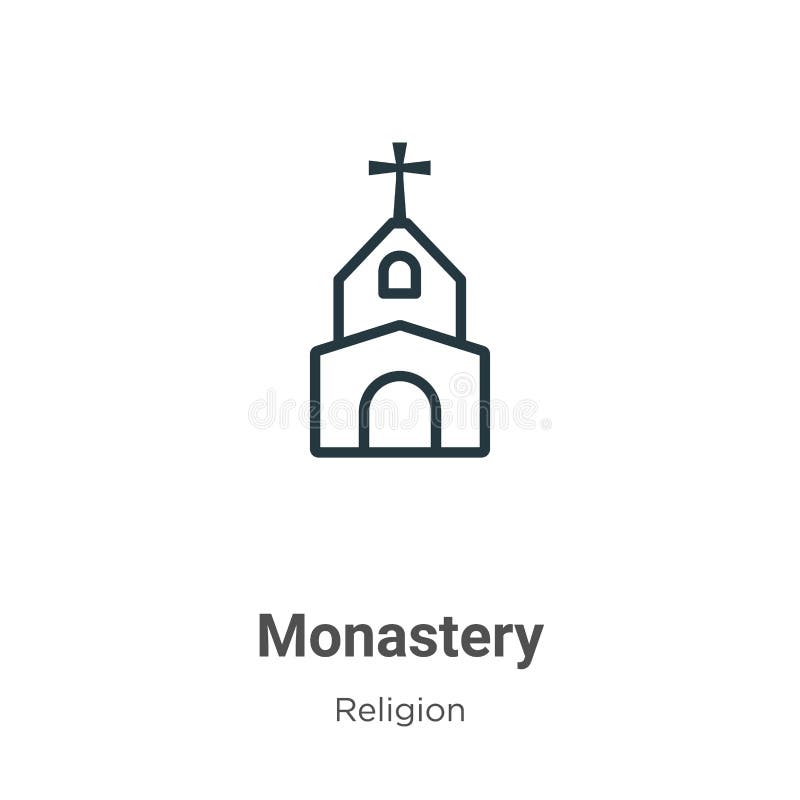 Monastery Outline Vector Icon. Thin Line Black Monastery Icon, Flat ...