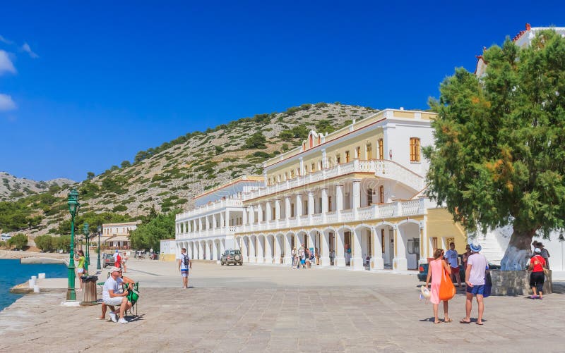Monastery Panormitis. Symi Island Editorial Photography - Image of ...
