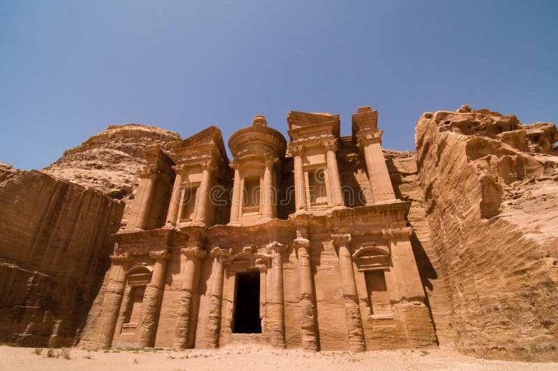 The Monastery at Petra stock image. Image of deir, jordan - 10485181