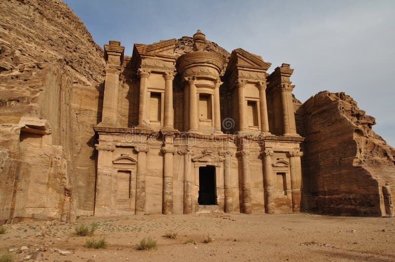 The monastery at Petra stock photo. Image of city, landmark - 13115682