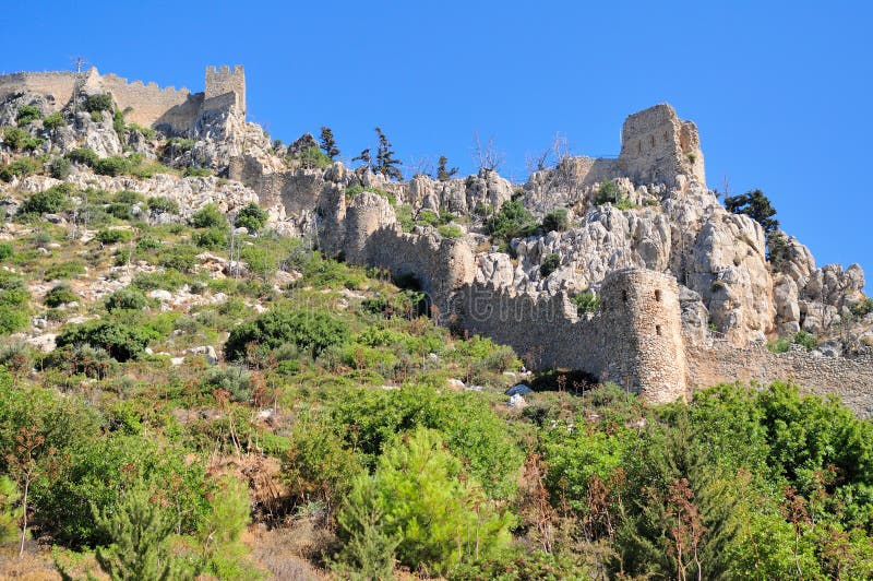 Saint Hilarion Castle, Kyrenia, Cyprus Stock Image - Image of ruin ...