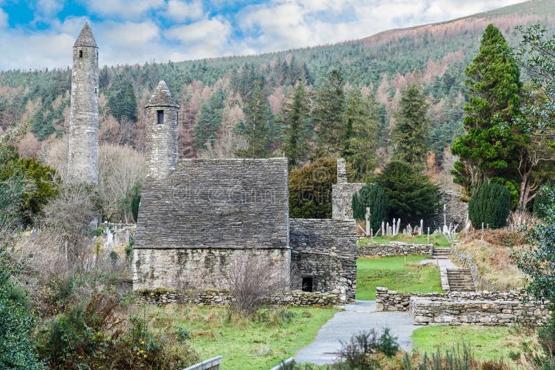 St. Kevins Monastery, Glendalough, County Wicklow, Ireland Stock Image ...