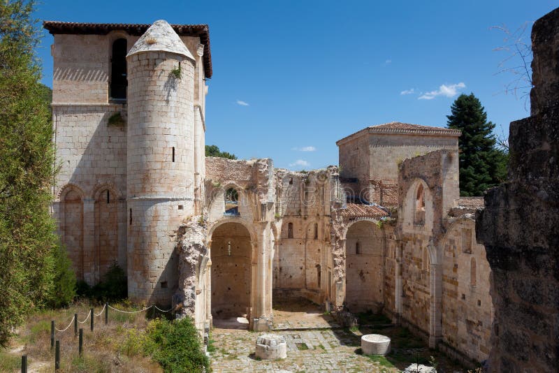 Monastery of San Pedro De Arlanza Stock Image - Image of stone ...