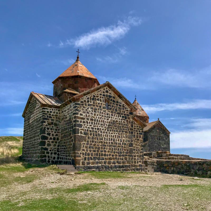 Armenian Monastery Of Sevanavank At Lake Sevan In Spring Stock Photo - Image of building ...