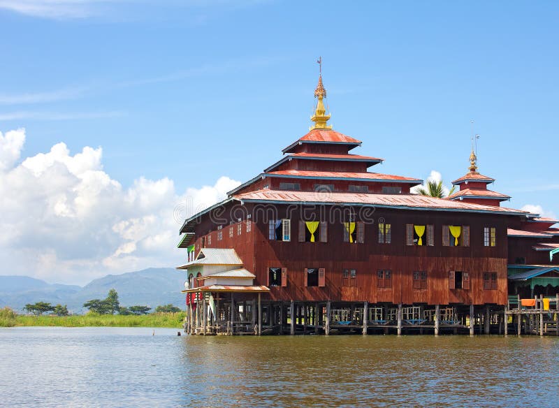 Monastery Standing on Stilts on the Water Stock Image - Image of ...