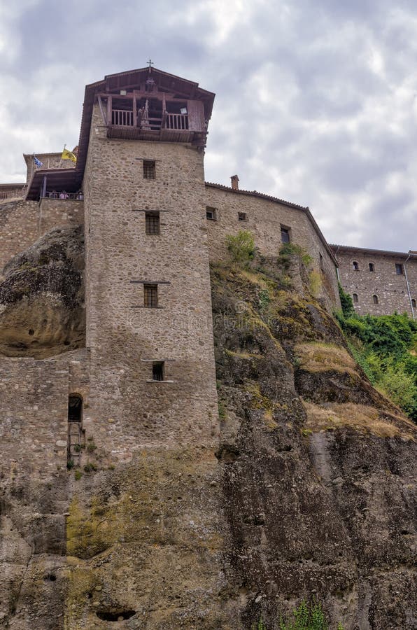 Monastery on Top of a Cliff in Meteora, Greece Stock Image - Image of ...