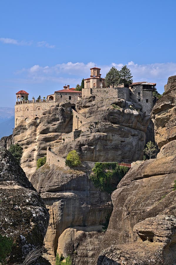 Monastery of Varlaam on a Sunny Day Stock Image - Image of plain ...