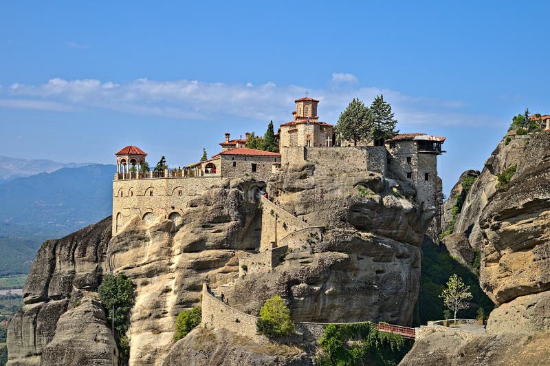 Monastery of Varlaam on a Sunny Day Stock Image - Image of nature ...