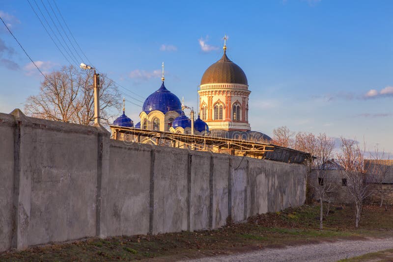 Monastery in village stock photo. Image of panorama - 145991986
