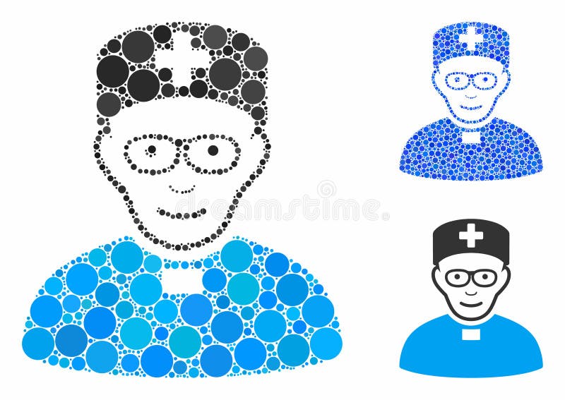 Monastic Doctor Composition Icon of Circle Dots Stock Illustration ...