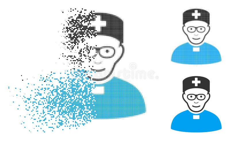Sparkle Dotted Halftone Monastic Doctor Icon with Face Stock Vector ...