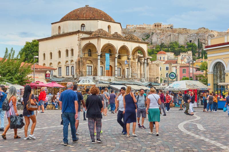 Monastiraki Square in Athens Editorial Stock Image - Image of greek ...