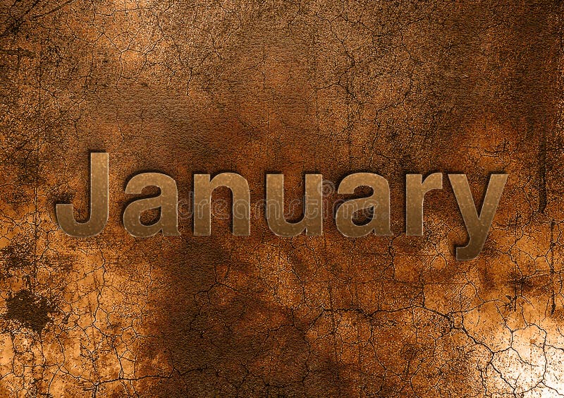 Monat Januar Auf Kies Geschriebener Texttyp Stock Abbildung ...