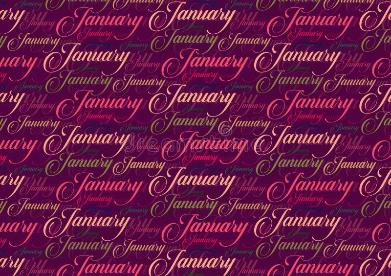Monat Januar Auf Kies Geschriebener Texttyp Stock Abbildung ...