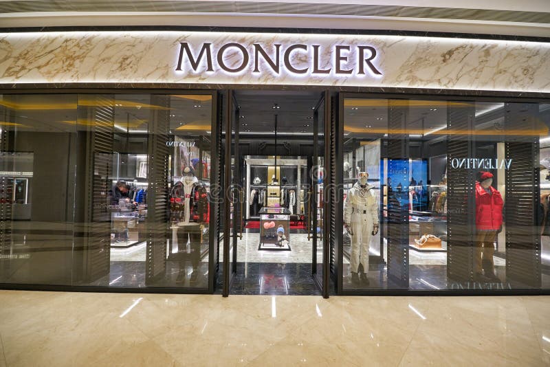 Moncler store in Hong Kong editorial stock photo. Image of highquality ...