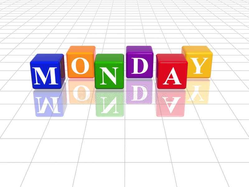 Monday in 3d Coloured Cubes Stock Illustration - Illustration of ...