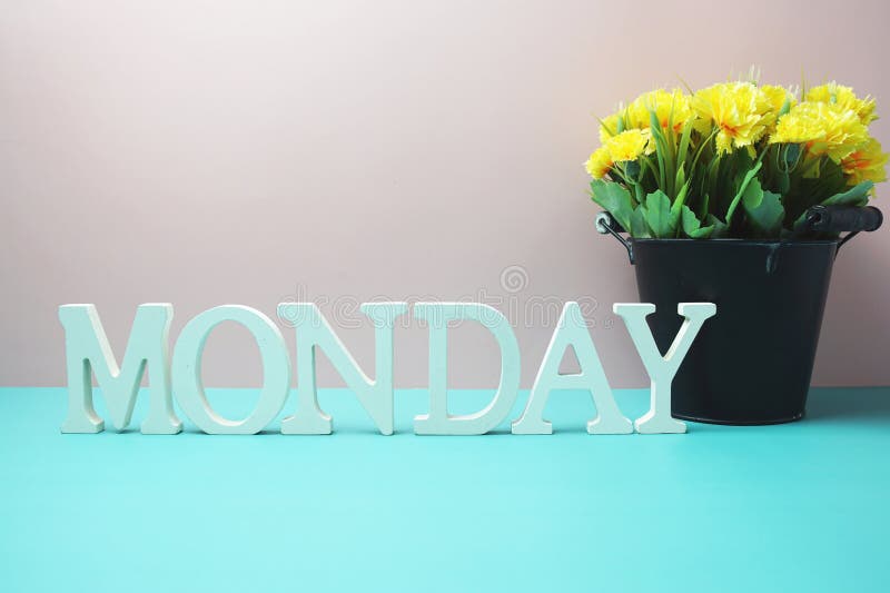 Monday Alphabet Letters on Blue Background Stock Photo - Image of ...