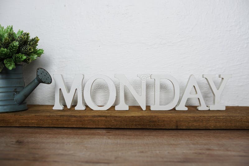 Monday Alphabet Letters on Wooden Background Stock Photo - Image of ...
