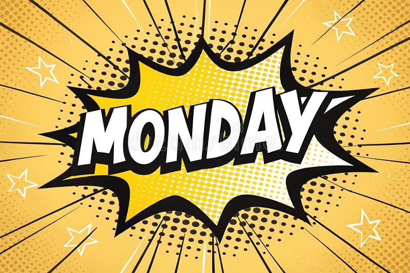 Monday Bursts Forth in a Retro Comic Book Style Explosion on Vibrant ...