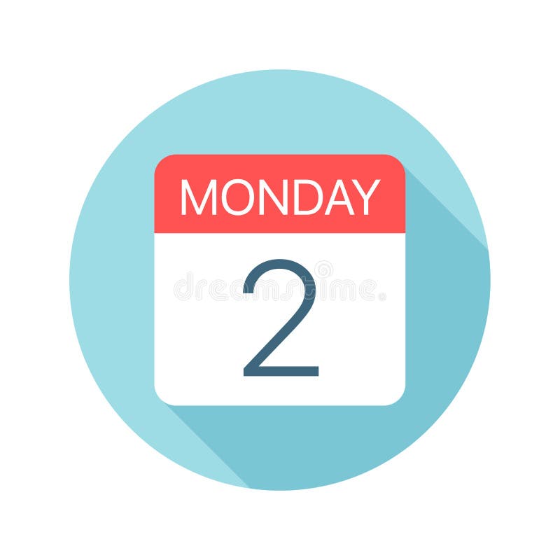 Monday 2 - Calendar Icon. Vector Illustration of One Day of Week Stock ...