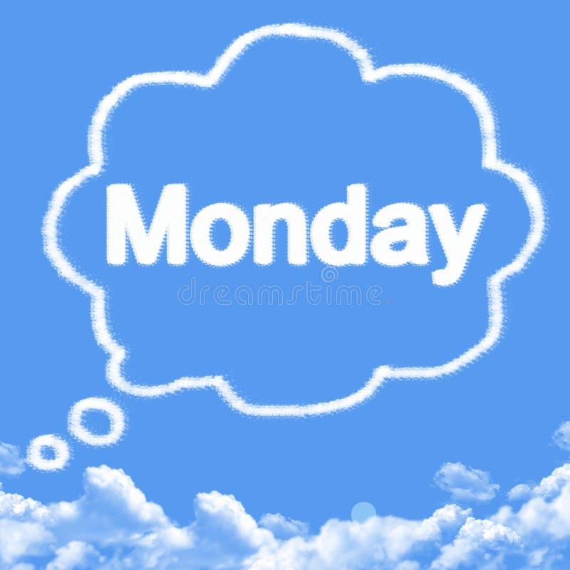 Monday cloud shape stock image. Image of calendar, magination - 185707787