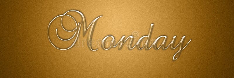 Monday Day of the Week Text Title Background Design Stock Illustration ...