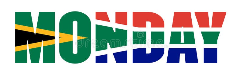 Monday Days of the Week with South African Flag Superimposed Over it ...