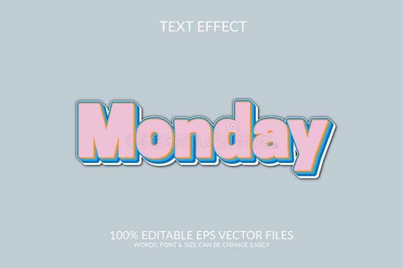 Star Monday Vector Eps 3d Text Effect Illustration. Stock Illustration ...