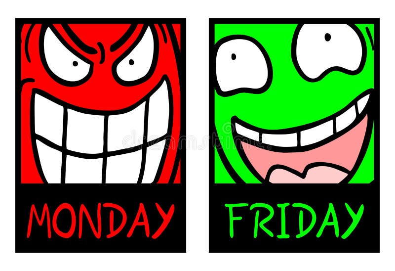 Monday and friday stock vector. Illustration of mondays - 51664176
