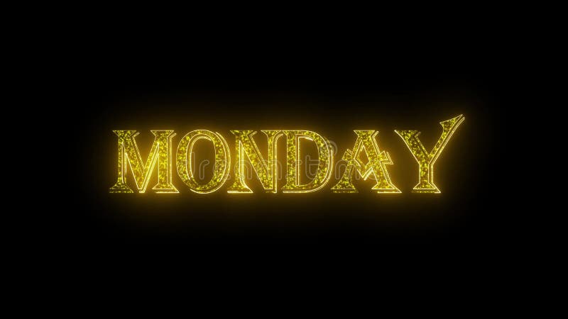 Monday Golden Text Animation Particles Shiny Gold Stock Footage - Video ...